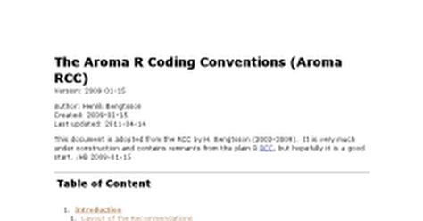 Aroma RCC The Aroma R Coding Conventions Google Docs