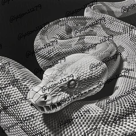 Python Black And White Ai Art Digital Download Printable Etsy