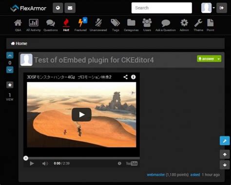 Tips Media Oembed Plugin With Ckeditor4 Plugin Question2answer Qanda