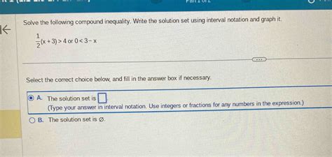 solved solve the following compound inequality write the
