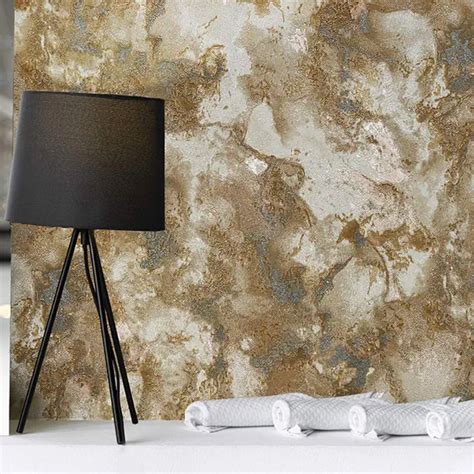 کاغذ دیواری طرح پتینه قهوه‌ای کد ۱۰۰۳۸ کاغذکده