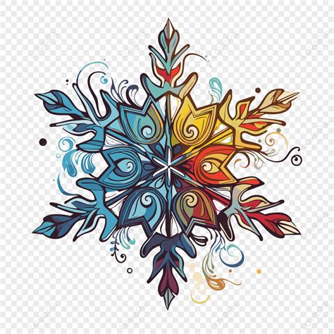 컬러 눈송이 벡터상표클립 아트만화 Png 일러스트 무료 다운로드 Lovepik