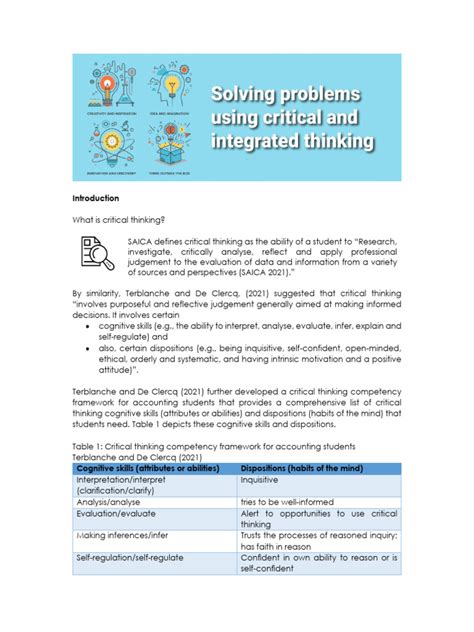 Problem Solving And Ct Guide Pdf Critical Thinking Thought