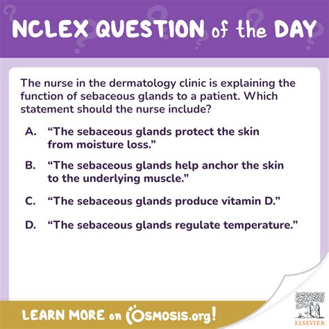 Nclex® Question Of The Day Sebaceous Glands Osmosis Blog