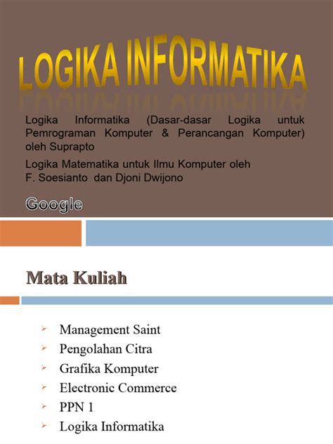 Manfaat And Sasaran Logika Informatika Pdf