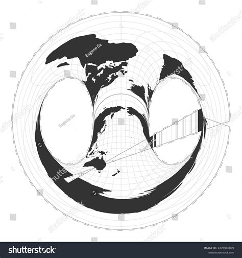 Vector World Map Hammer Retroazimuthal Projection Stock Vector Royalty Free 2228946809