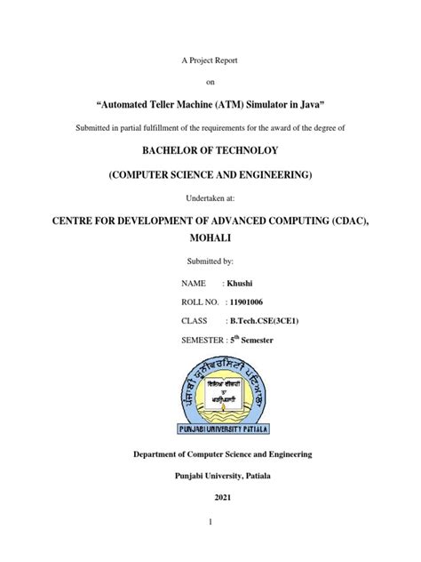 Project Report Atm Simulator Pdf Pdf