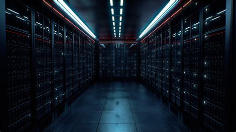 Server Room Lights Dark Data Center Datacenter Hd Wallpaper
