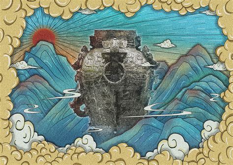 湖南省博物馆商代晚期铸造的青铜方罍之皿方罍插画图片下载 正版图片402416308 摄图网