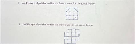 Solved Use Fleury S Algorithm To Find An Euler Circuit Chegg