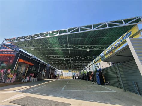 경주 세차장 지붕 차광막 제작 설치 박진천막철공어닝