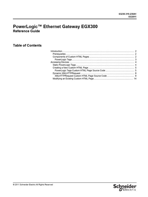 Powerlogic™ Ethernet Gateway Egx300 Reference Guide Pdf World Wide Web Internet And Web