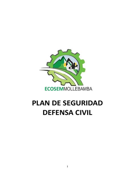 Plan De Seguridad En Defensa Civil Ecosem Pdf Seguridad Pública