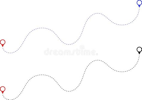 Route Icon Two Points With Dotted Path And Location Pin Route Location Icon Two Pin Sign And