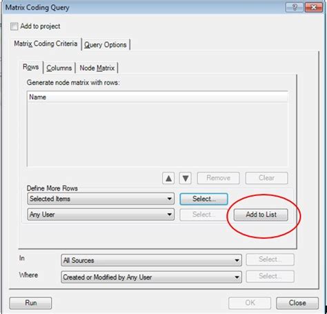Generating Nvivo Matrix Coding Query