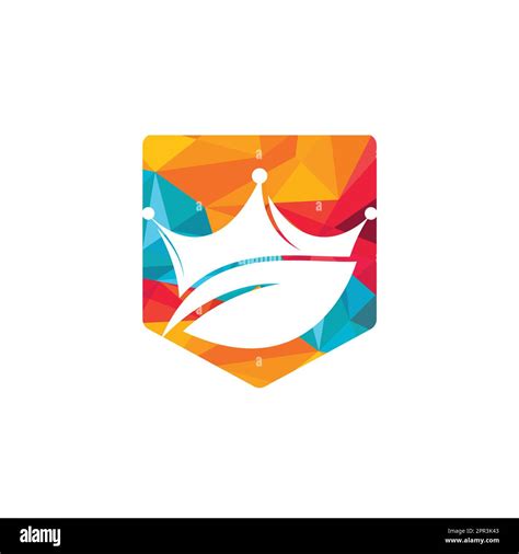 Leaf Crown Vector Logo Design Green Leaf Crown Therapy Company Logo Design Template Stock