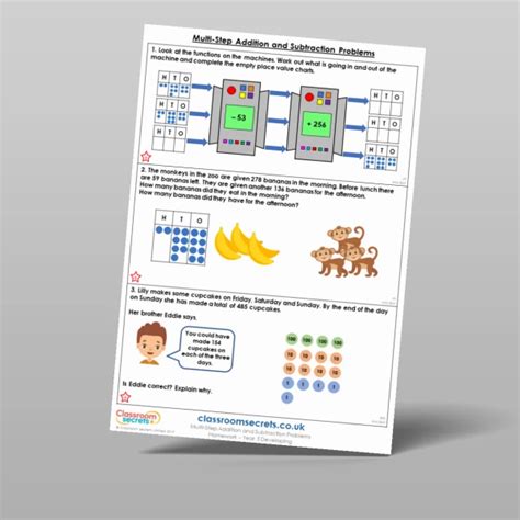Year 5 Multi Step Addition And Subtraction Problems Homework Resource Classroom Secrets