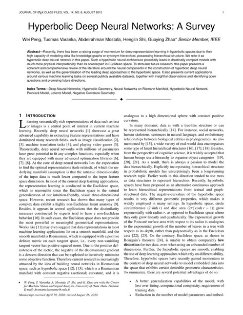 Pdf Hyperbolic Deep Neural Networks A Survey