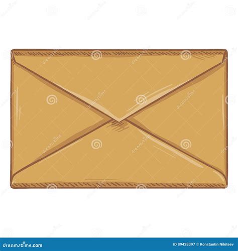 Vector Cartoon Blank Brown Envelope Stock Vector Illustration Of