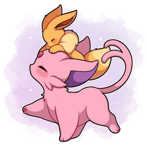 Sevi 🌱🌸 On Instagram 🌸 Eevee And Espeon 🌸 Espeon Eevee Eeveelution Pokemon Cute Art