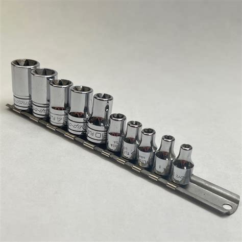 Snap On 10 Pc Combination Drive Torx Shallow Socket Set E4 E18
