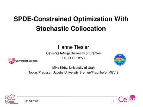 PPT SPDE Constrained Optimization With Stochastic Collocation PowerPoint Presentation ID