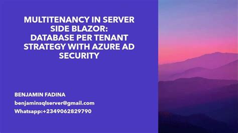 benjamin fadina on linkedin multitenancy in server side blazor using one database per tenant