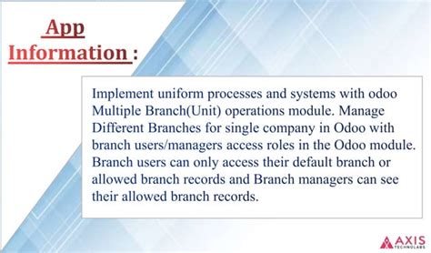 Multiple Branch Operation Management Odoo App Ppt