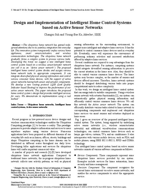 Design And Implementation Of Intelligent Home Control Systems Based On Active Sensor Networks