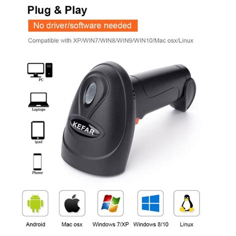 Generic Scanner De Codes Barres 2d Sans Fil Lecteur De Codes Barres Laser Rapide Et Portable