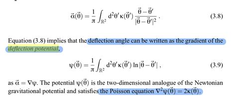 Astrophysics Finding The Laplacian Of The Deflection Potential I