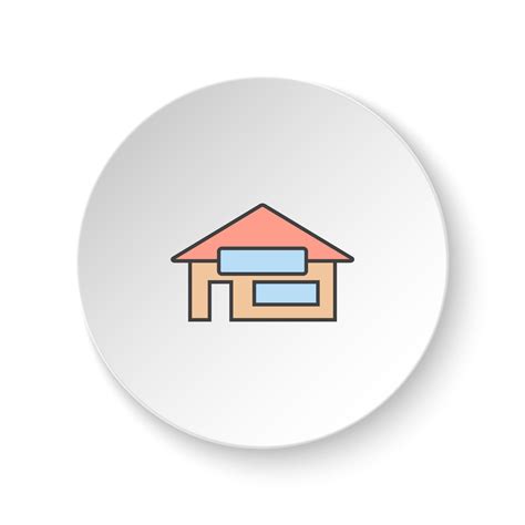 Round Button For Web Icon House Silhouette Button Banner Round Badge Interface For