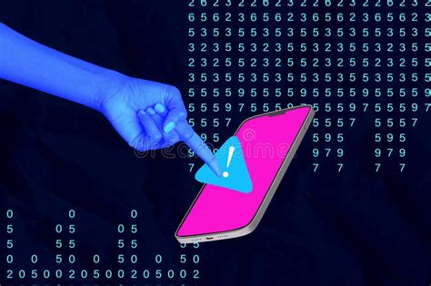 Composite Collage Picture Image Of Point Device Warning Sign Data