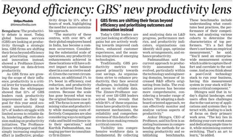 Productivity Leadership Gbs Prohance Timesofindia Businessgrowth Innovation Efficiency
