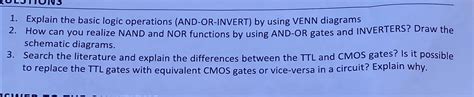 solved explain the basic logic operations and or invert