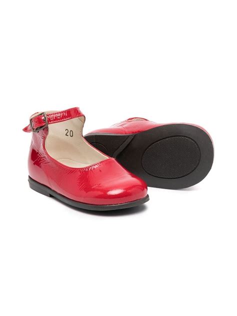 Pèpè Patent Ankle Strap Ballerina Shoes Red Farfetch Ao