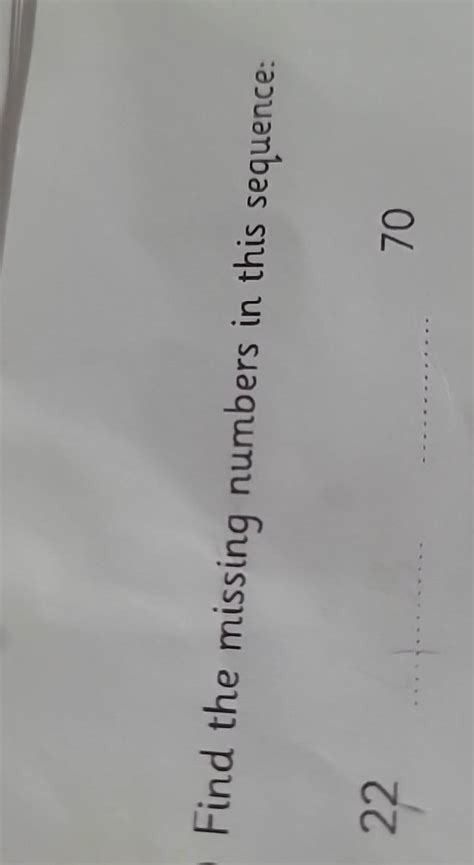 Find The Missing Numbers In This Sequence2270 Filo