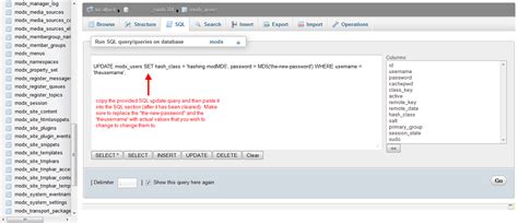 Resetting The Password For Modx Users Through The Database Web