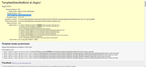 Exception Type Templatedoesnotexist Using Django Django Forum