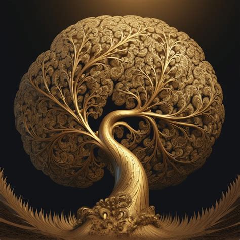 Premium Photo A Gold Tree With The Tree Of Life On It