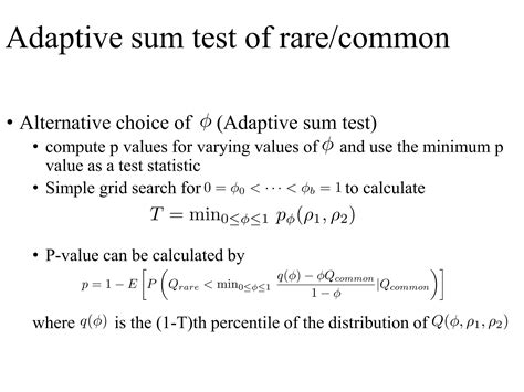Sequential Kernel Association Test Skat For Rare And Common Variants