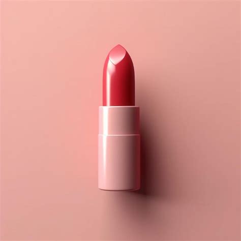 Premium Ai Image A Close Up Of A Red Lipstick On A Pink Background Generative Ai
