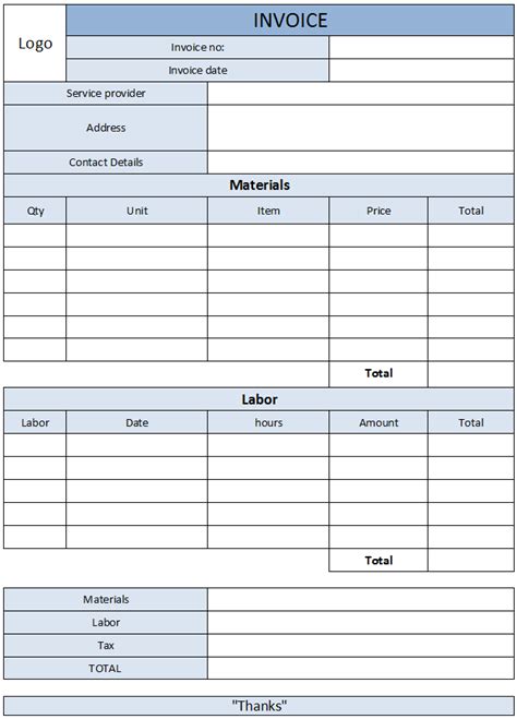 Carpenter Invoice Templates Artofit