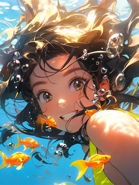 Girl Underwater Drawing