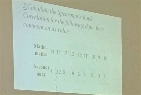 Calculate The Spearmans Rank Correlation StudyX