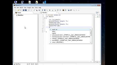 calculating the area and perimeter of rectangle 11 c programming falcon c ide youtube