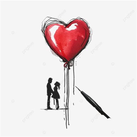 발렌타인 데이를 위해 간단한 그림 그리기 발렌타인 데이 사랑 로맨틱 Png 일러스트 및 이미지 에 대한 무료 다운로드 Pngtree