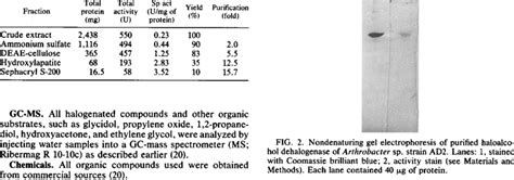 Purification Of Haloalcohol Dehalogenase Download Table