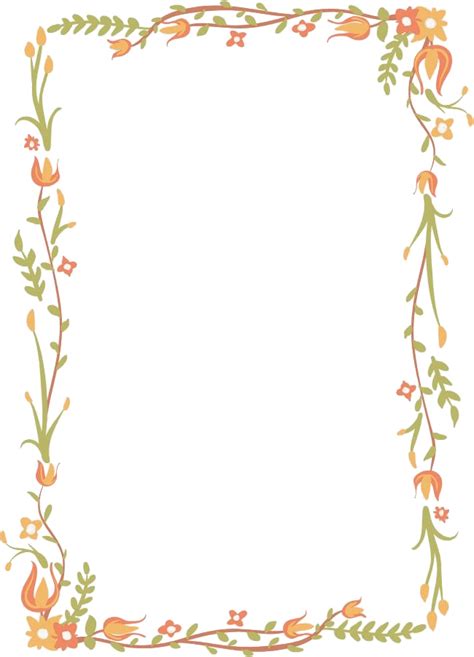 Floral Border Design For PowerPoint Presentation PNG Cutout PNG All