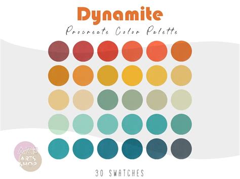 Groovy Procreate Color Palette Bundle Disco Color Palette For Procreate Procreate Swatches